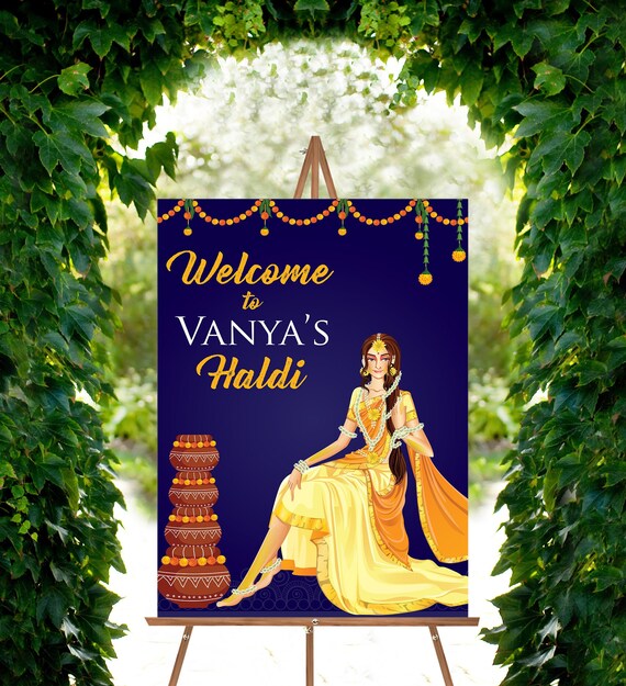 Welcome Haldi signs Haldi ceremony Signs for Gaye Holud signs Indian ...