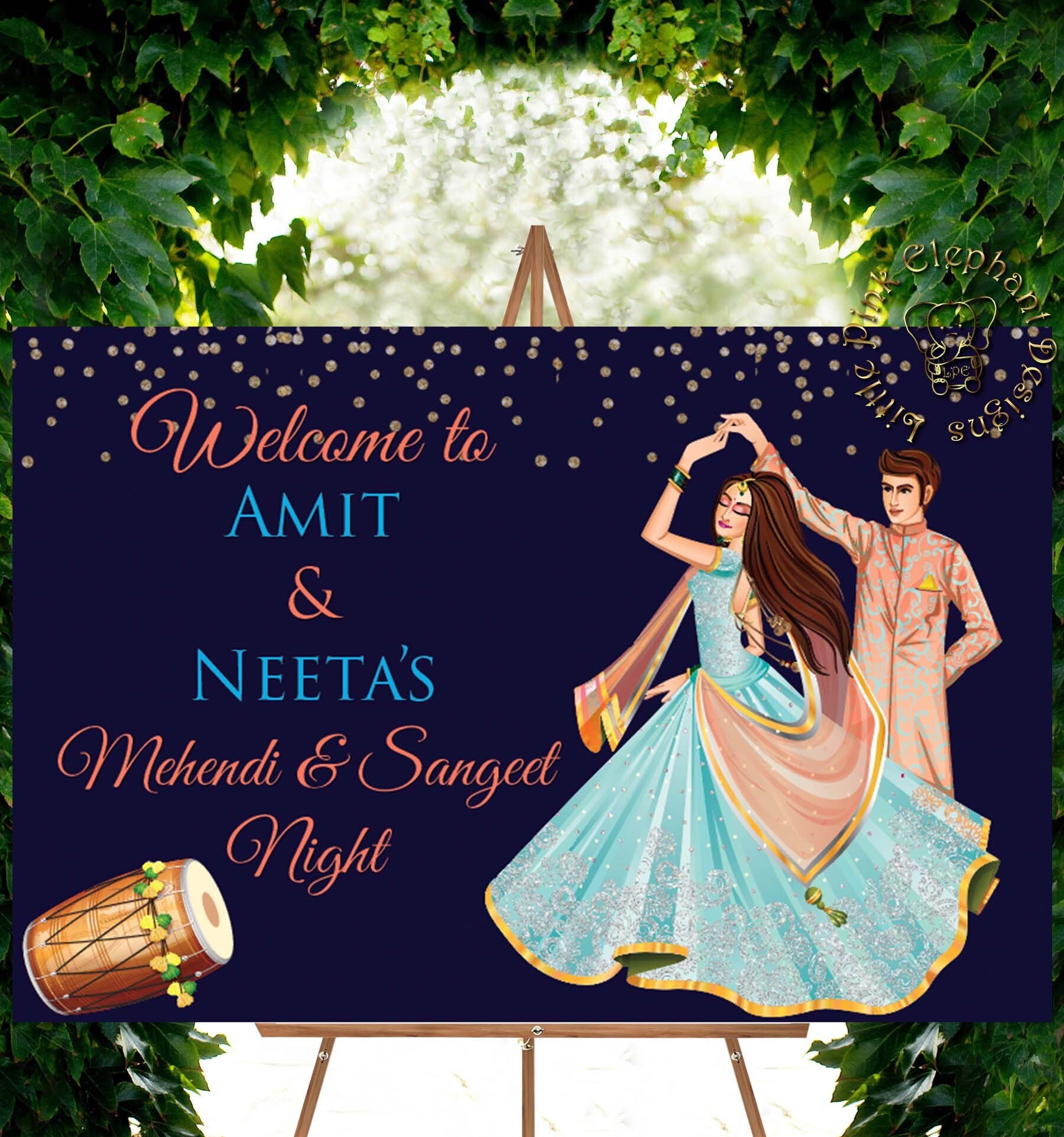 Indian Wedding Sign & Indian Wedding Reception Signs, Indian Reception ...