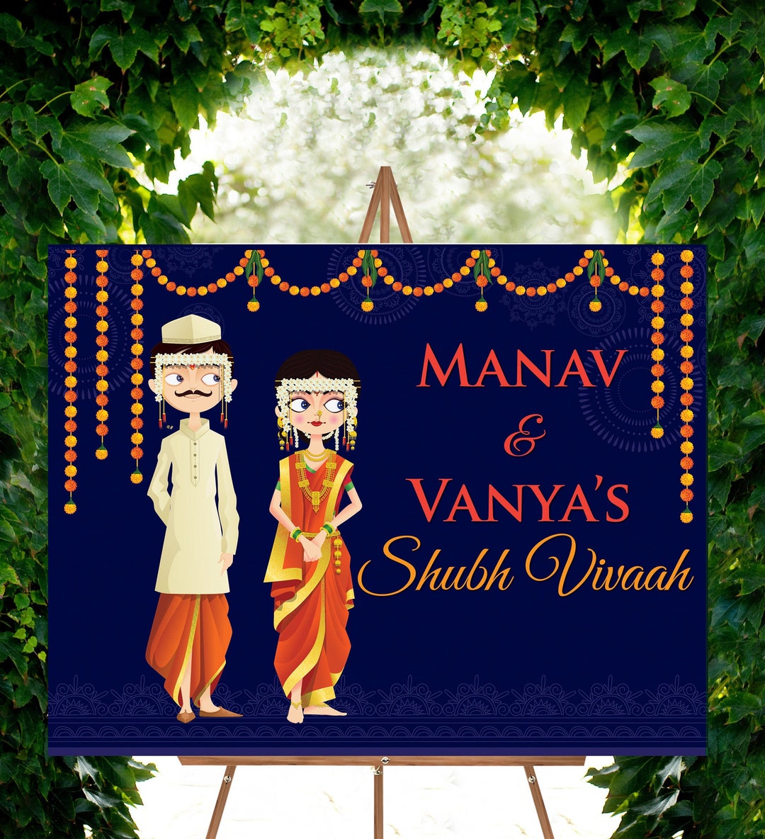 Marathi Wedding Sign as Marathi Wedding Welcome Sign, Hindu Wedding ...