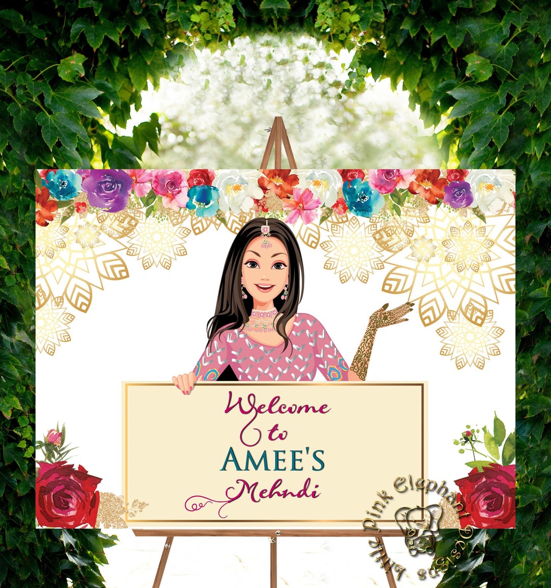 Mehndi Signs as Mehendi Poster, Mendhi Desi Decor as Mehendi Signs ...