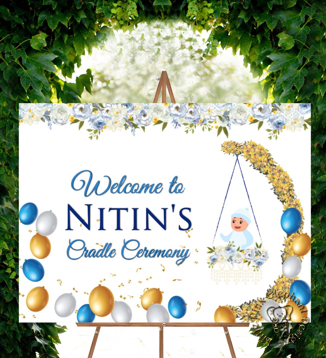 Cradle Ceremony Welcome Sign as Cradle Ceremony Banner, Indian Baby ...