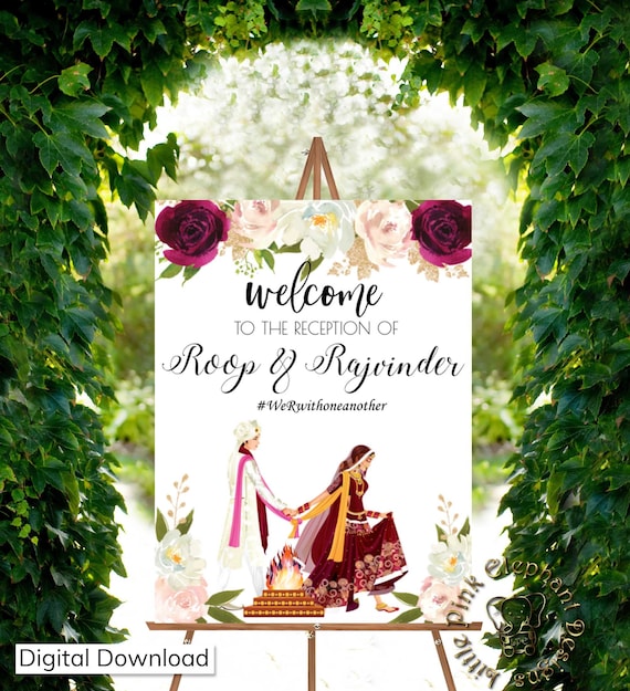 Welcome to Wedding Signages in Hindu Wedding Decor Indian - Etsy