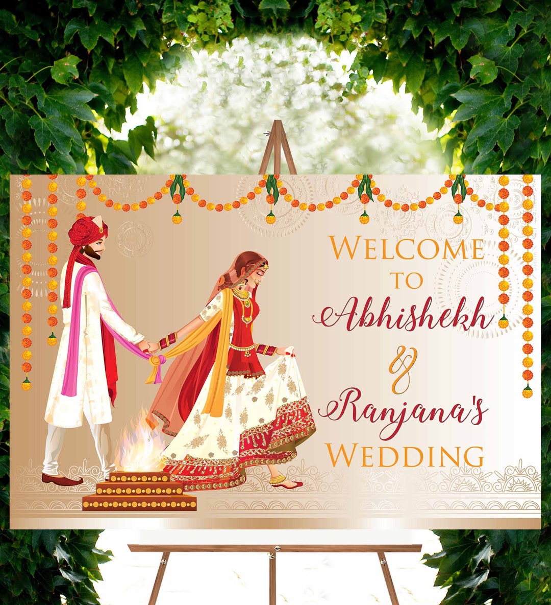 Indian Wedding Sign in Hindu Wedding Signs, Indian Wedding Welcome ...