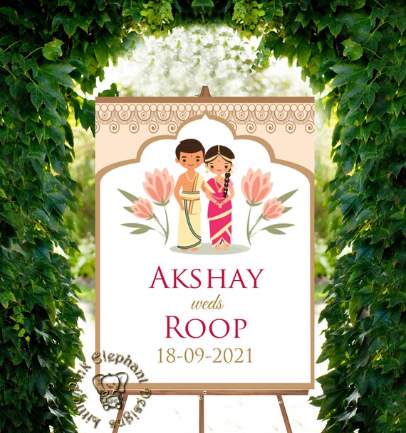 Welcome Tamil Wedding Signs as South Indian Wedding Signs - Etsy