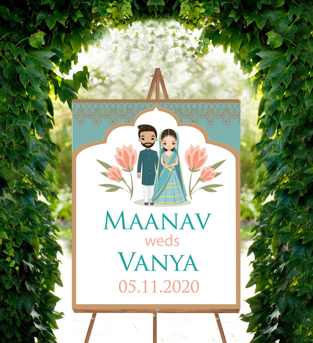 Indian Wedding Signs as Welcome Sign Indian, Hindu Wedding Welcome ...