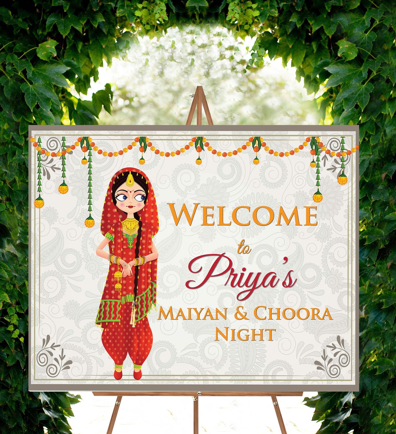 Choora Night Signages as Chura Welcome Signs, Chooda Ceremony Signs ...