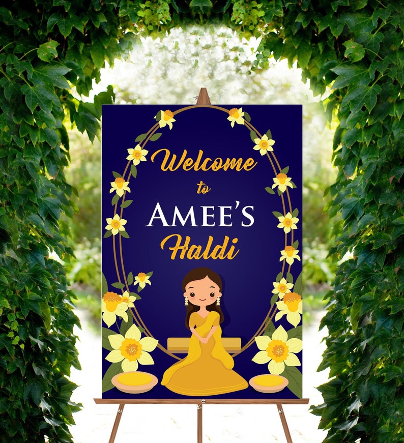 Haldi Welcome Signs & Wedding Haldi Signs Haldi Decoration as - Etsy