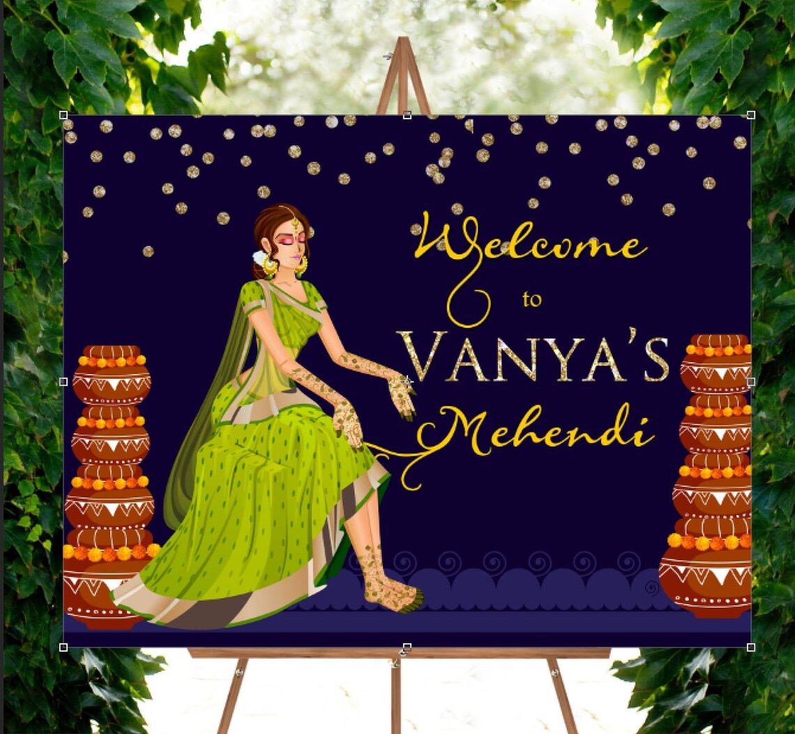 Mehndi Welcome Sign Wedding Welcome Sign Mehndi Decor Henna - Etsy