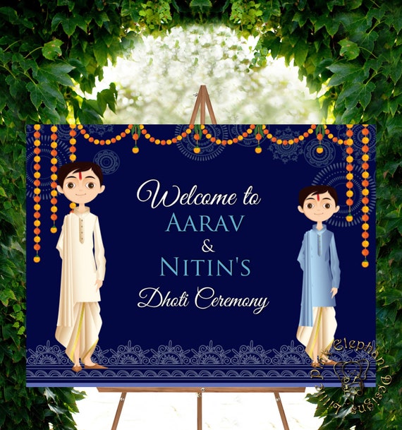 Dhoti Ceremony Signs as Dothi Ceremony Welcome Boards Dhoti - Etsy
