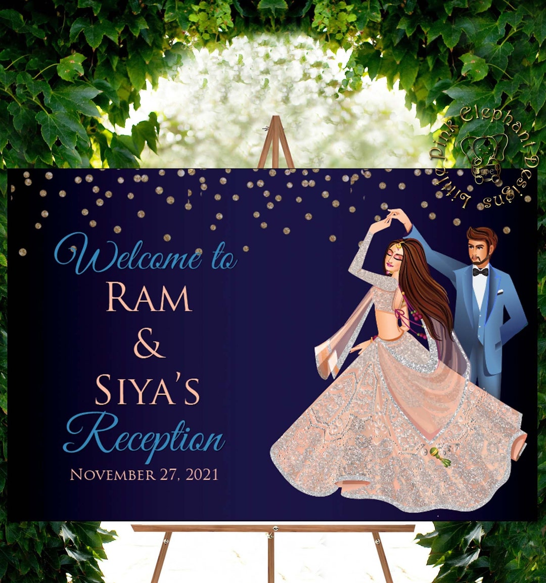 Indian Wedding Sign & Indian Wedding Reception Signs, Indian Reception ...