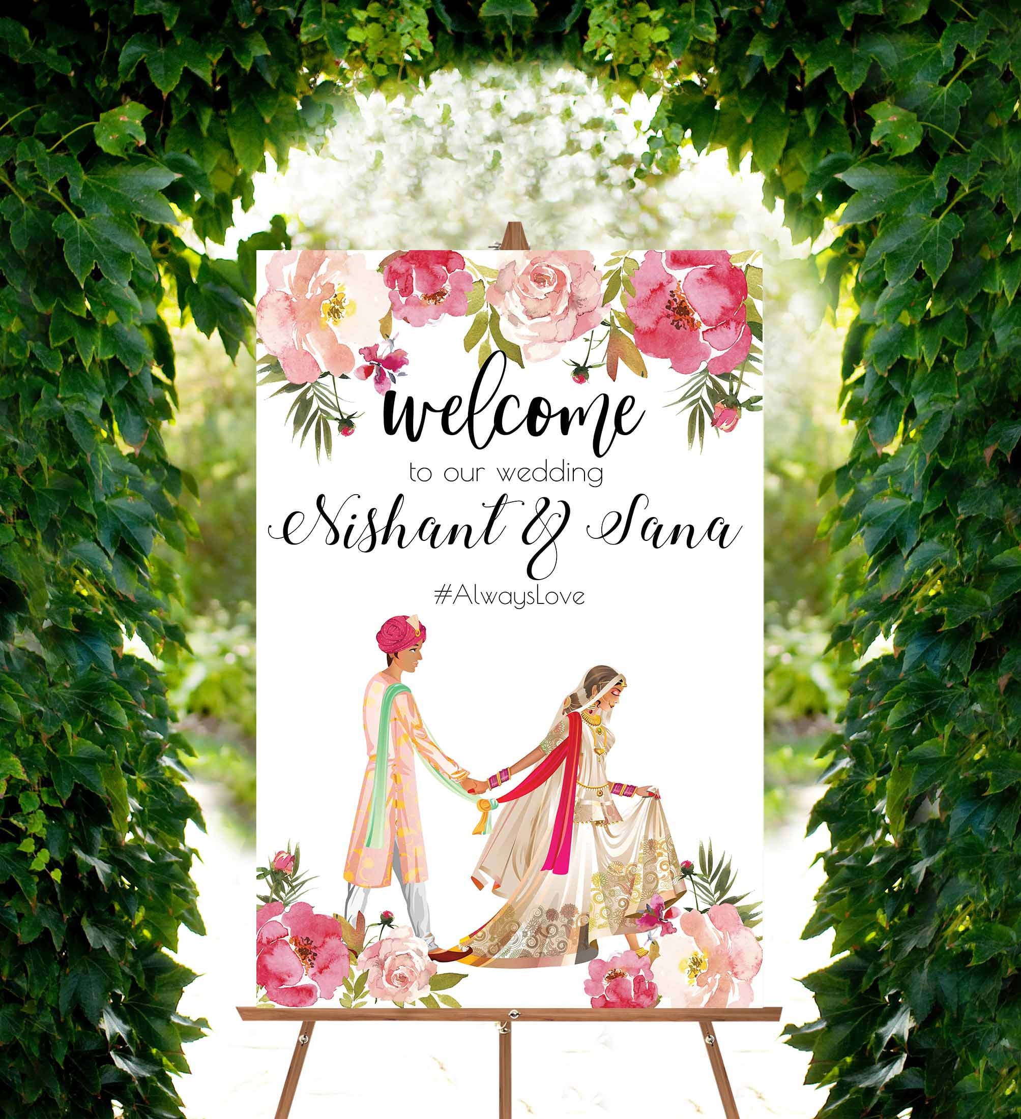 Indian Wedding Welcome Board