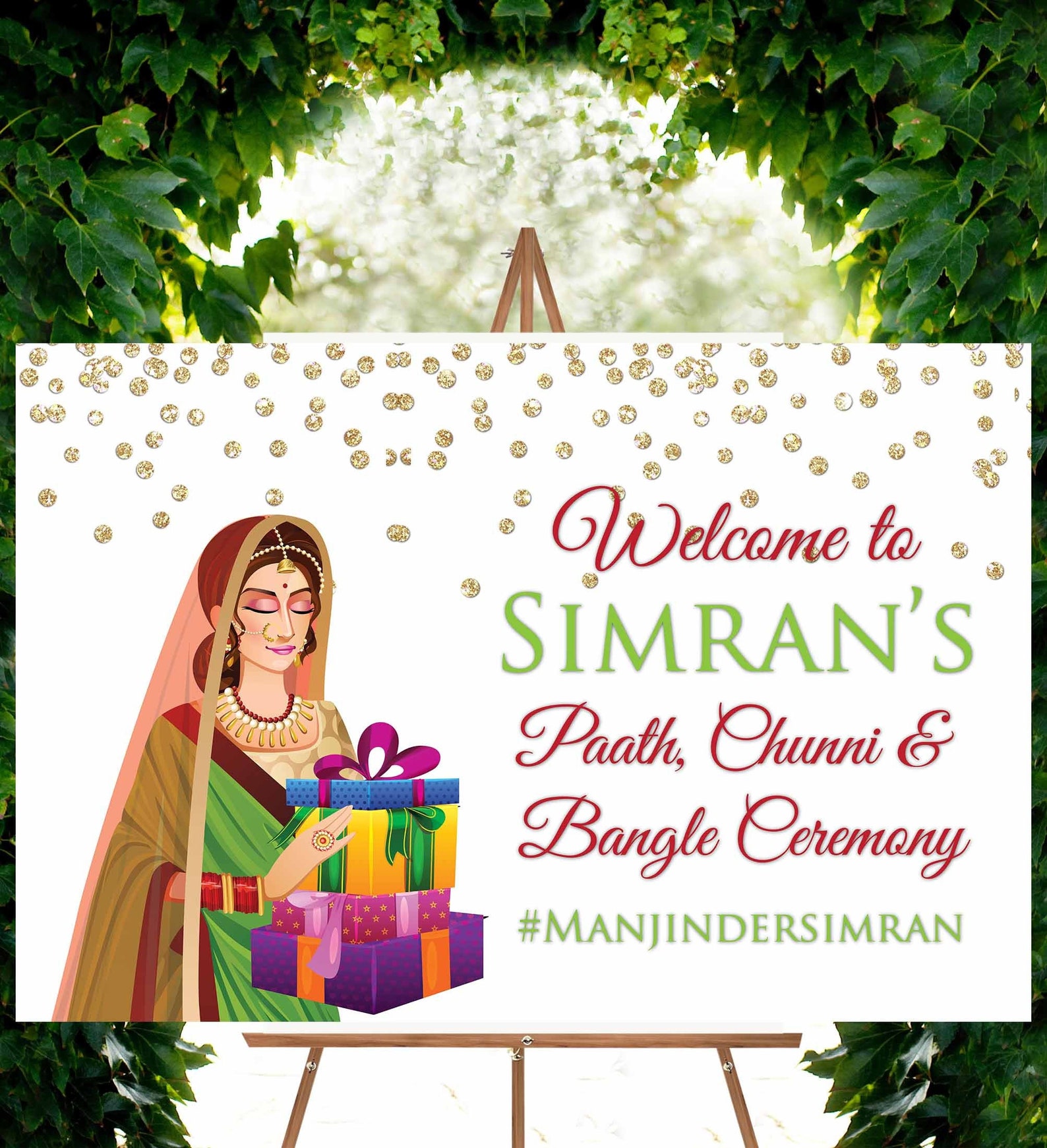 Chunni Ceremony Sign Bangle Ceremony Welcome Sign Maiyan Sign - Etsy India