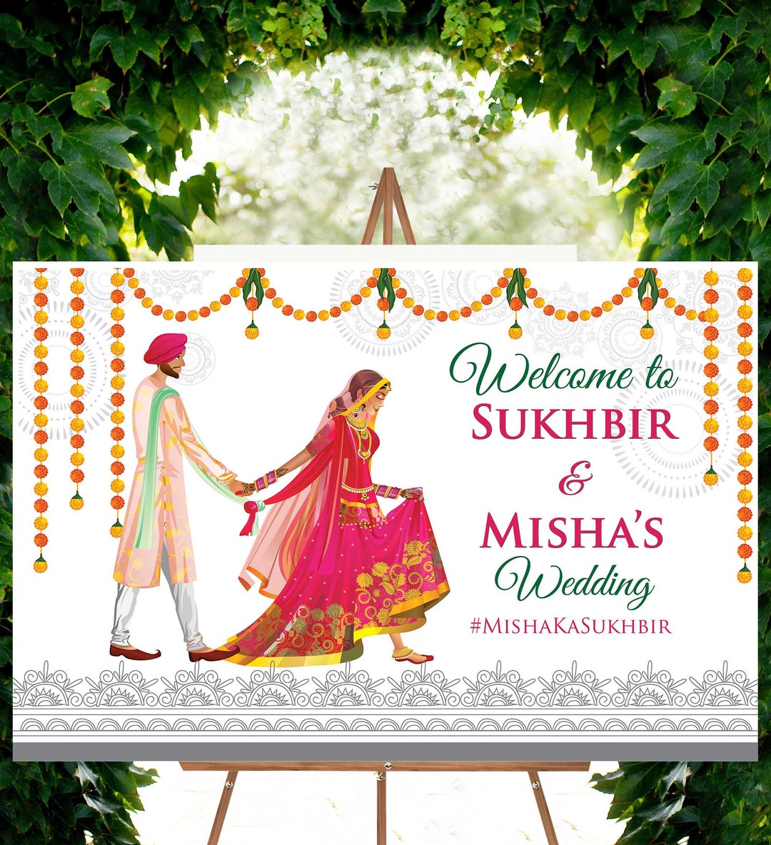 Sikh Wedding Signs as Anand Karaj Welcome Signs, Punjabi Wedding Boards ...