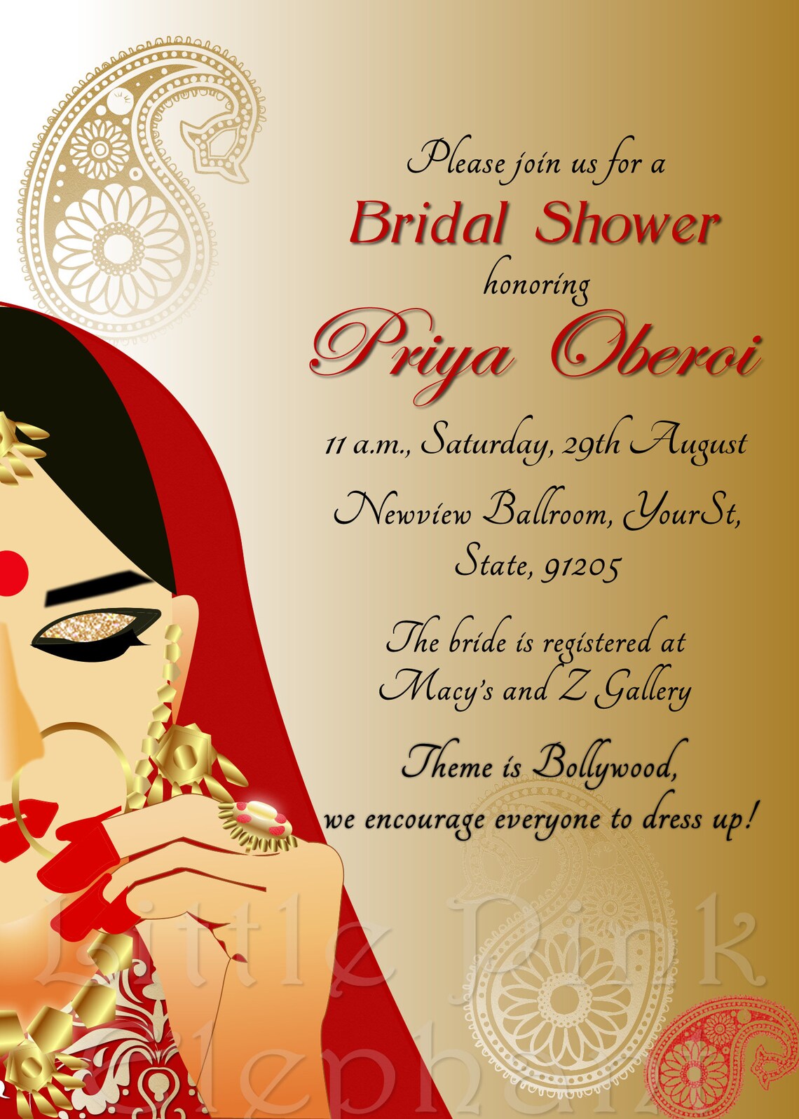 Dholki Invitation Mehndi Invitations Indian Invitations Indian Etsy