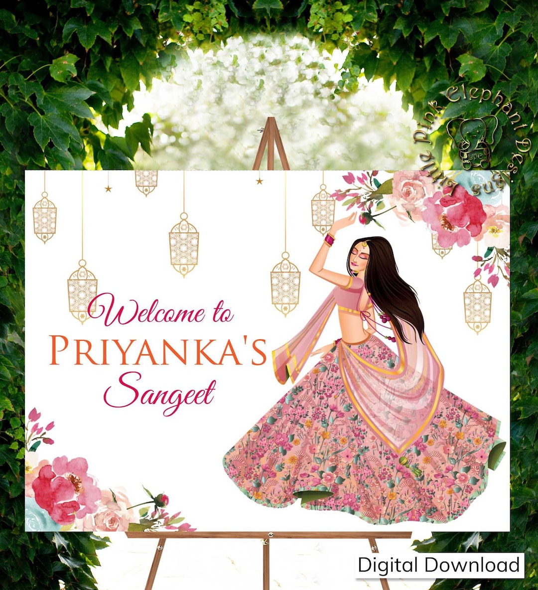 Sangeet Sign as Indian Wedding Sign, Sangeet Welcome Sign, Jago Party ...