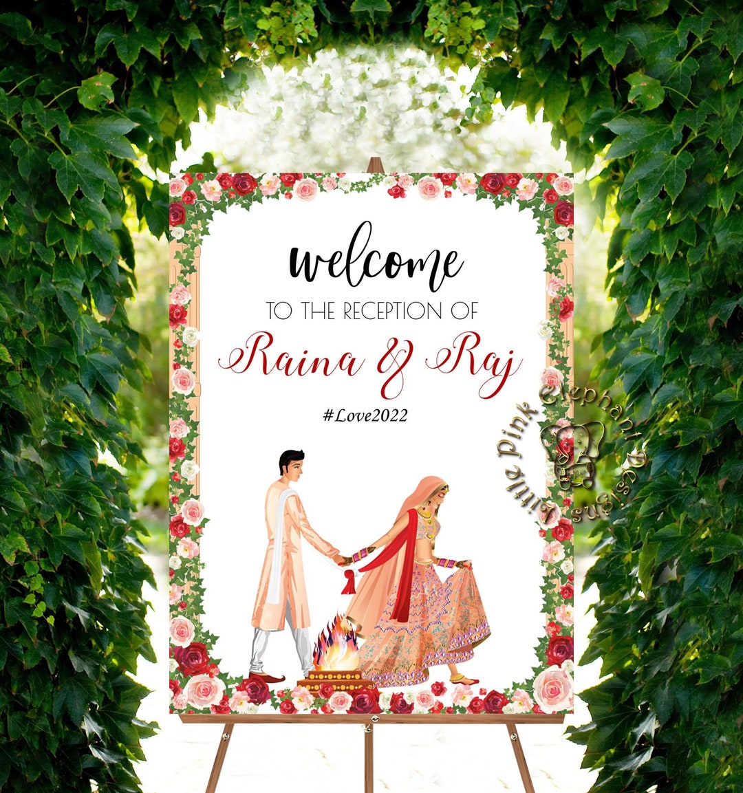 Entry Welcome Signs as Indian Wedding Signs, Hindu Welcome Signs in ...
