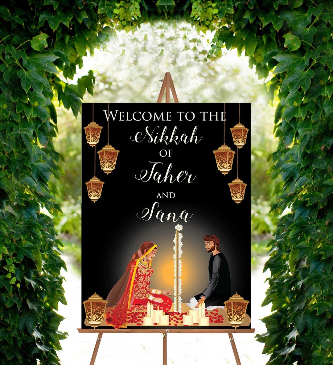 Nikaah Sign as Muslim Wedding Welcome Signs, Nikkah Signs & Welcome to ...