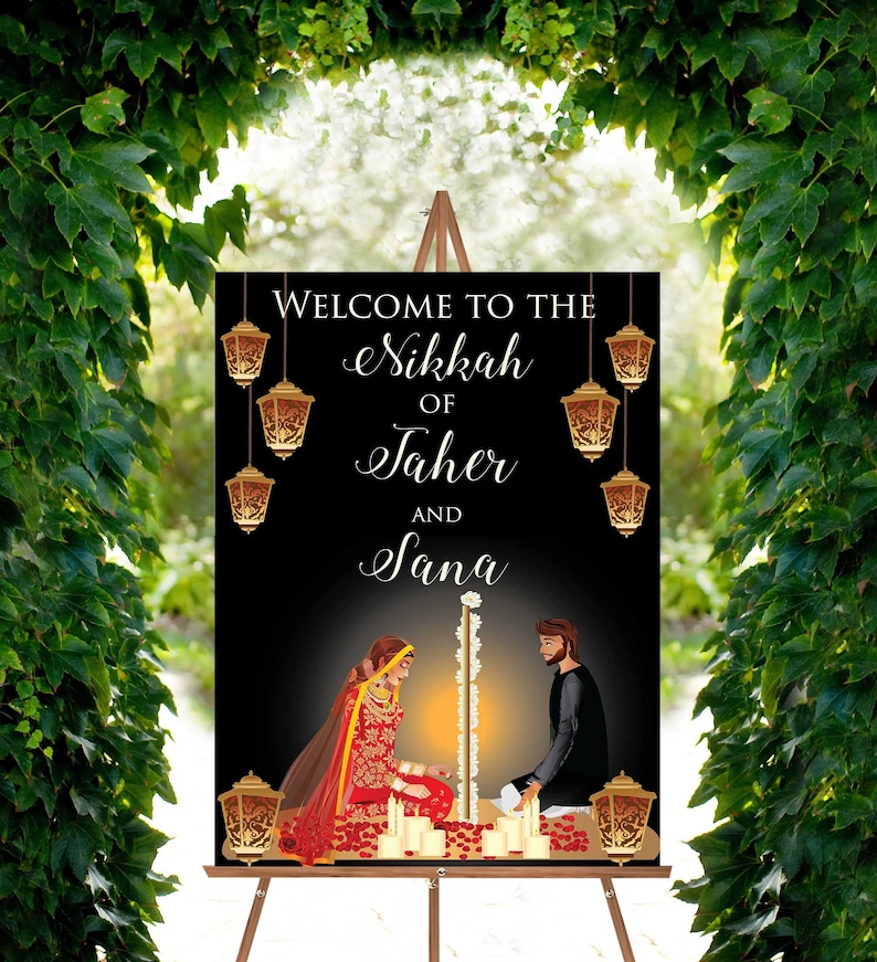 Nikaah Sign as Muslim Wedding Welcome Signs Nikkah Signs & - Etsy