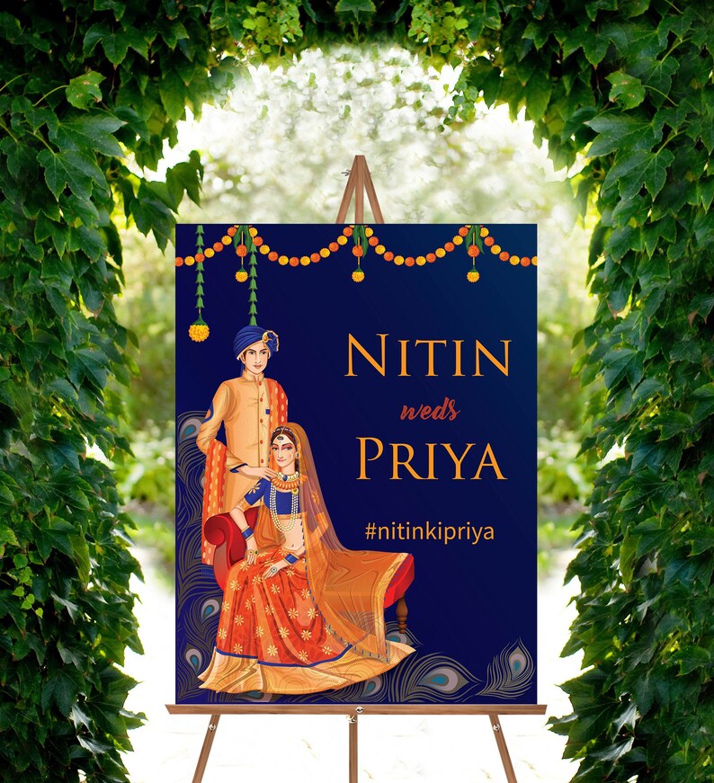 Indian Wedding Sign Hindu Wedding Reception Sign Digital Sign - Etsy