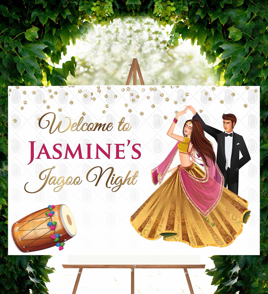 Sangeet Welcome Sign as Jaggo Sign, Jago Party Welcome Sign & Sangeet ...