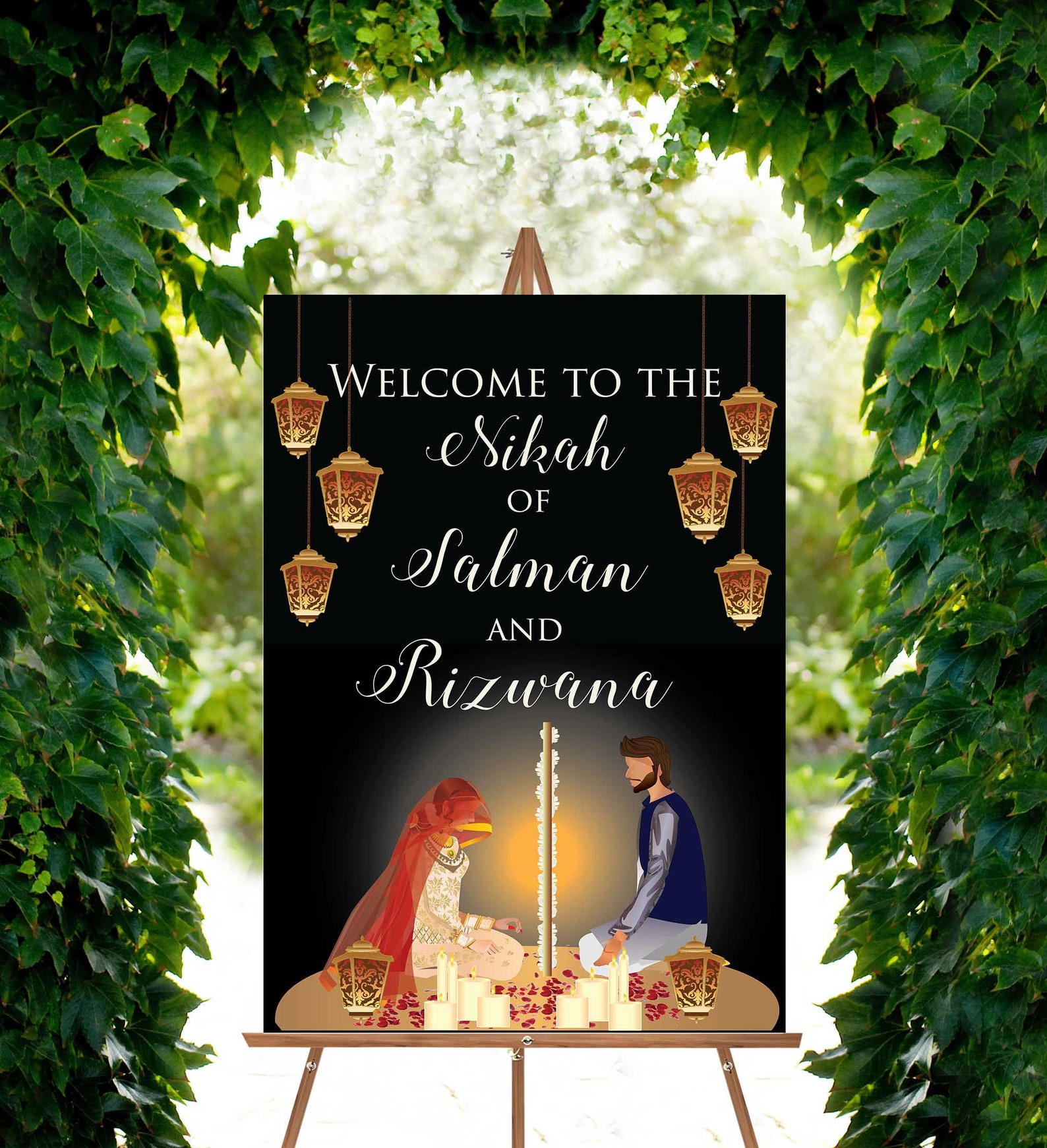 Nikah Sign Nikah Welcome Sign Muslim Wedding Welcome Sign | Etsy