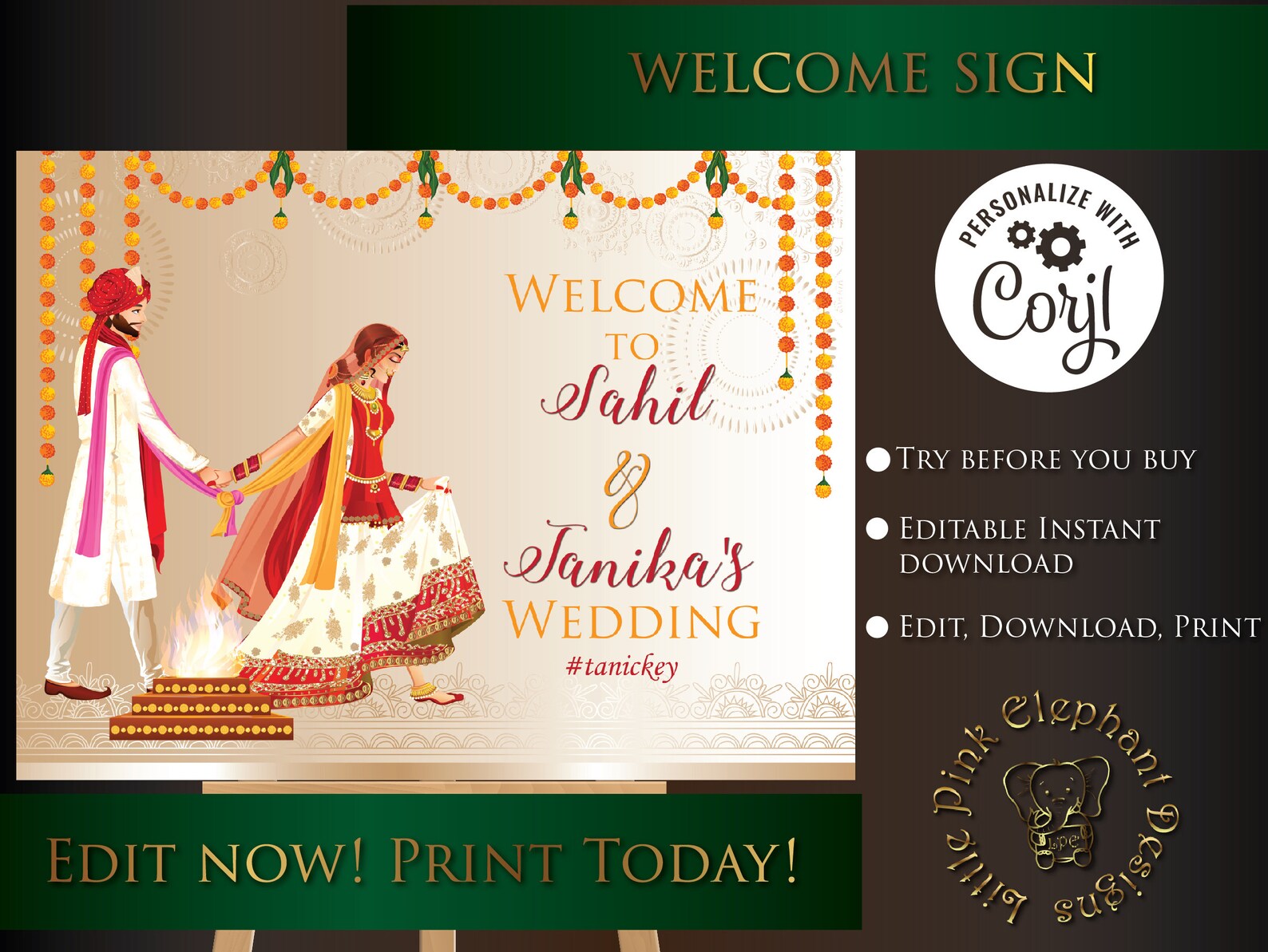 Indian Wedding Sign in Hindu Wedding Signs Indian Wedding - Etsy Canada