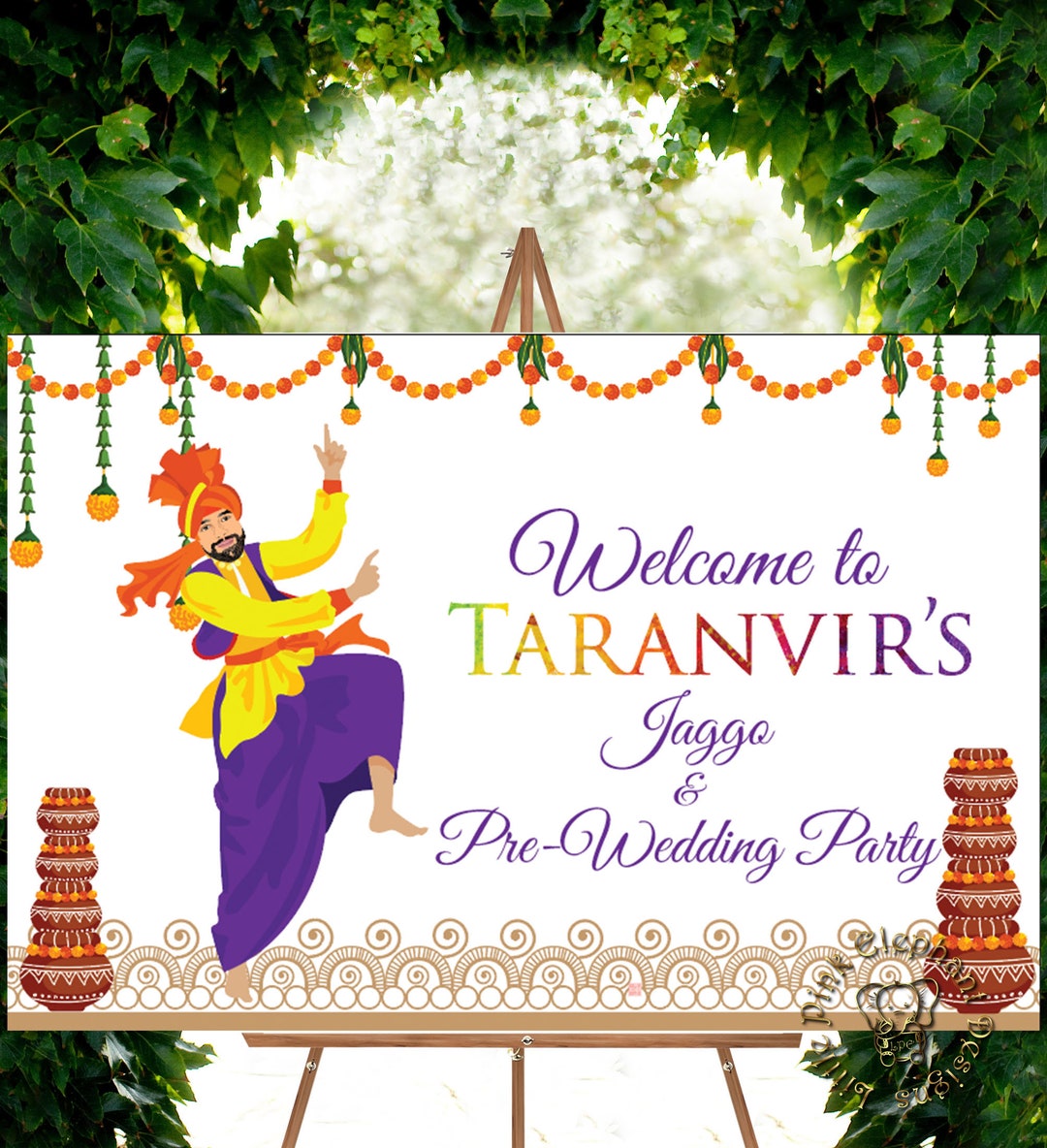 Welcome to Jaggo & Jago Poster, Indian Wedding Signs as Custom Wedding ...