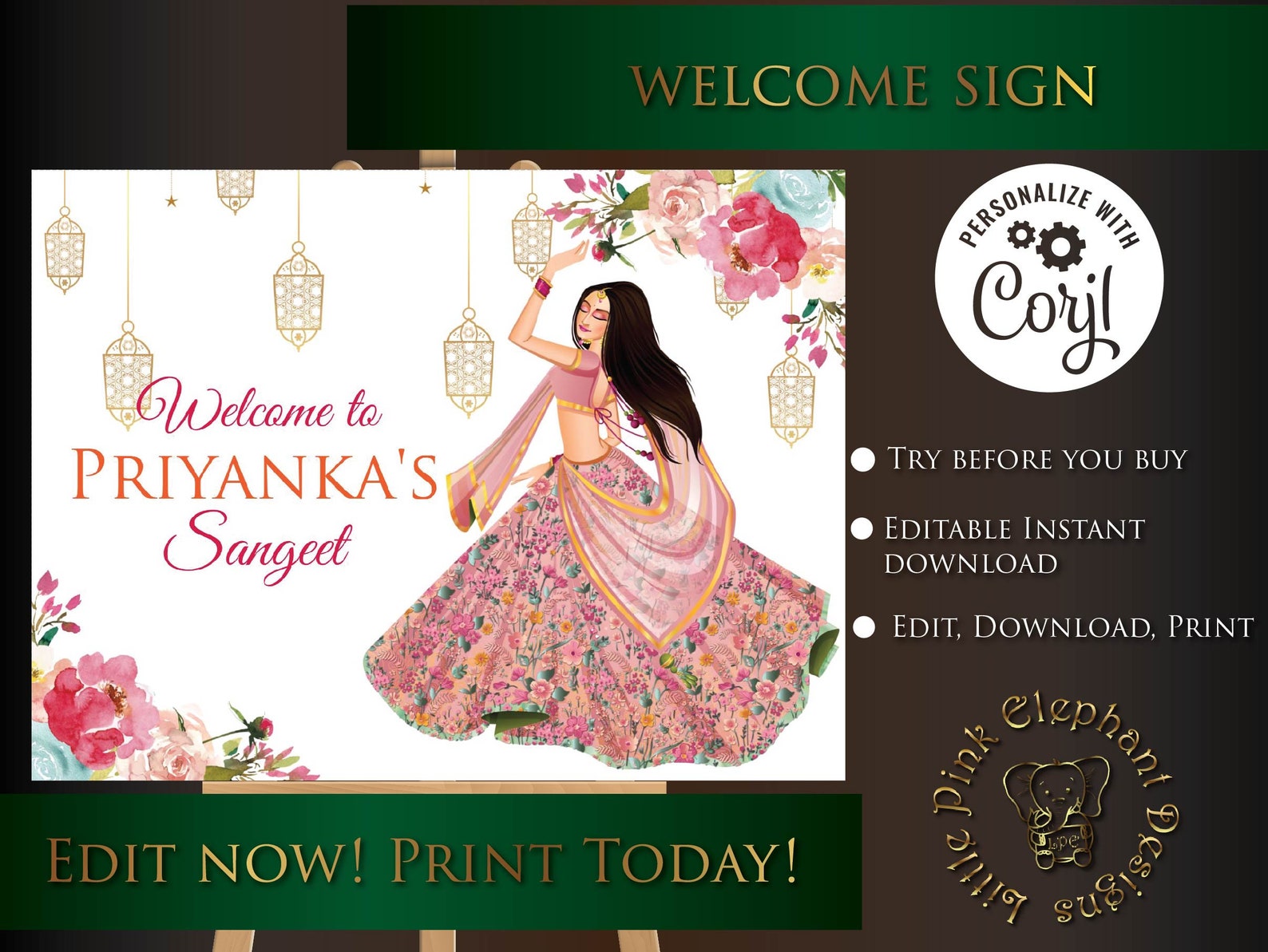 Sangeet Sign as Indian Wedding Sign, Sangeet Welcome Sign, Jago Party ...