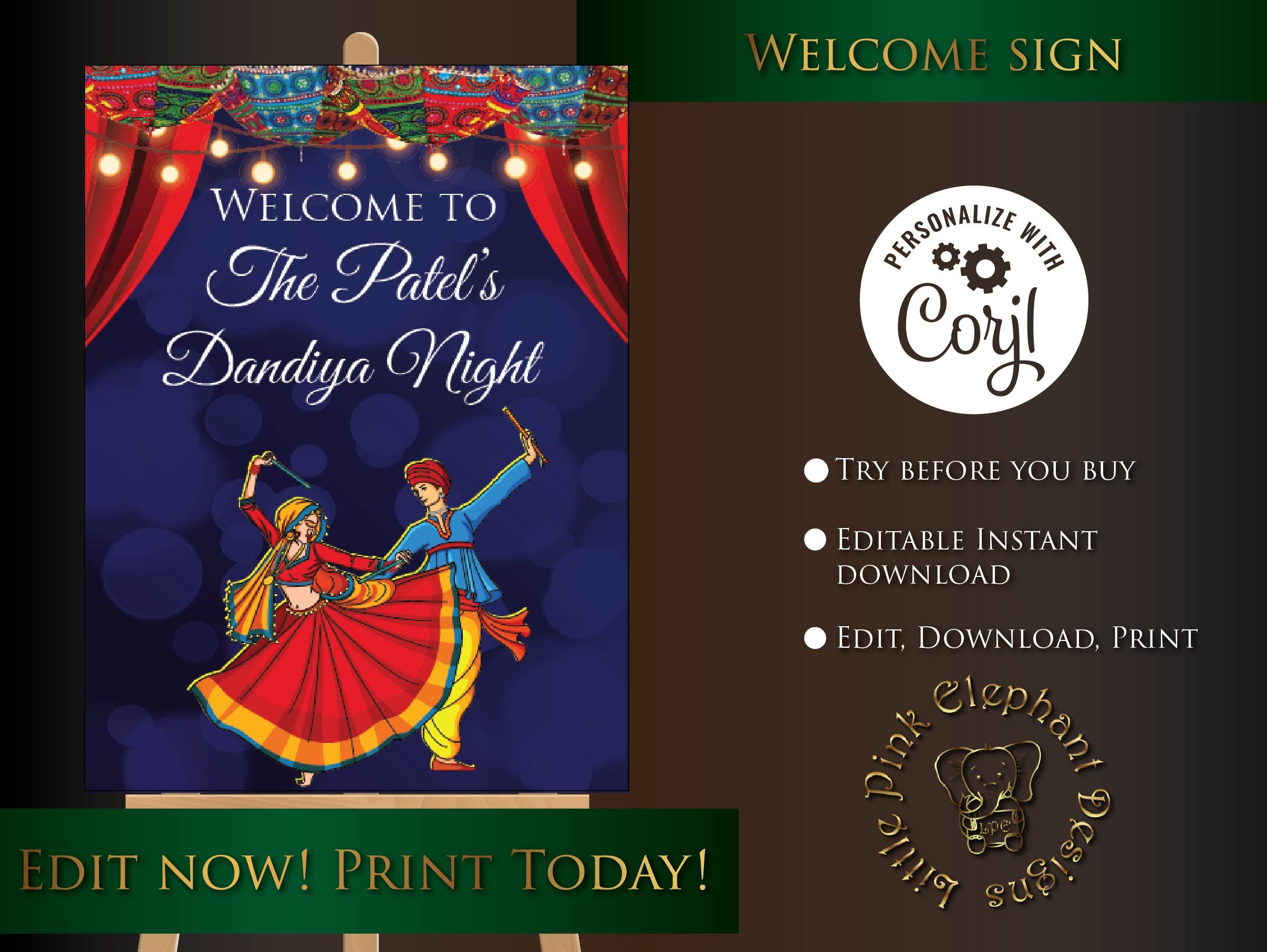 Garba Welcome Poster as Garba Welcome Signs, Garba Celebrations Posters ...