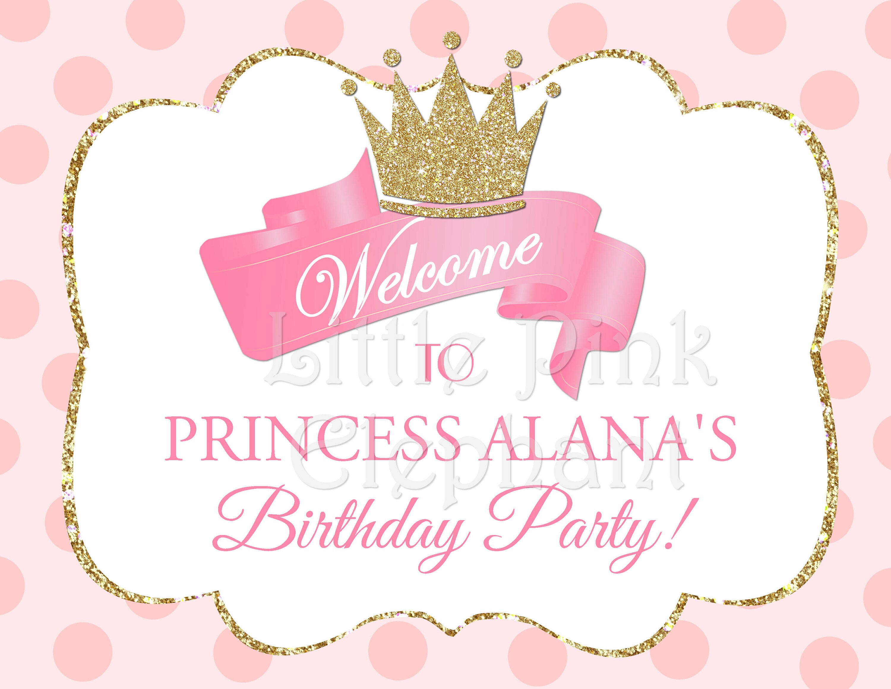 Royal princess welcome sign princess birthday Princess favor | Etsy