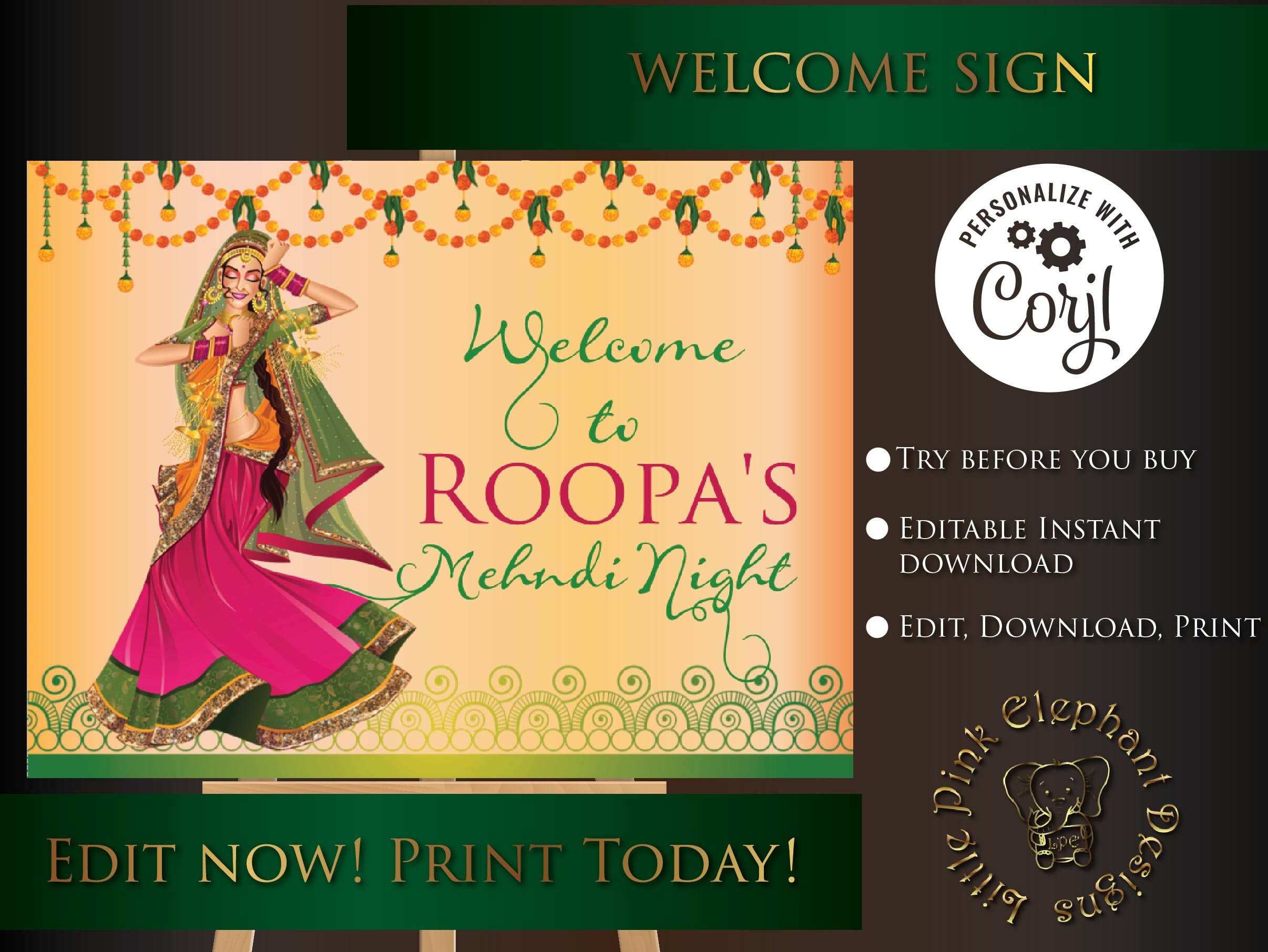Choora Sign Welcome Kaleere Sign Jago Party Printable Welcome Sign ...