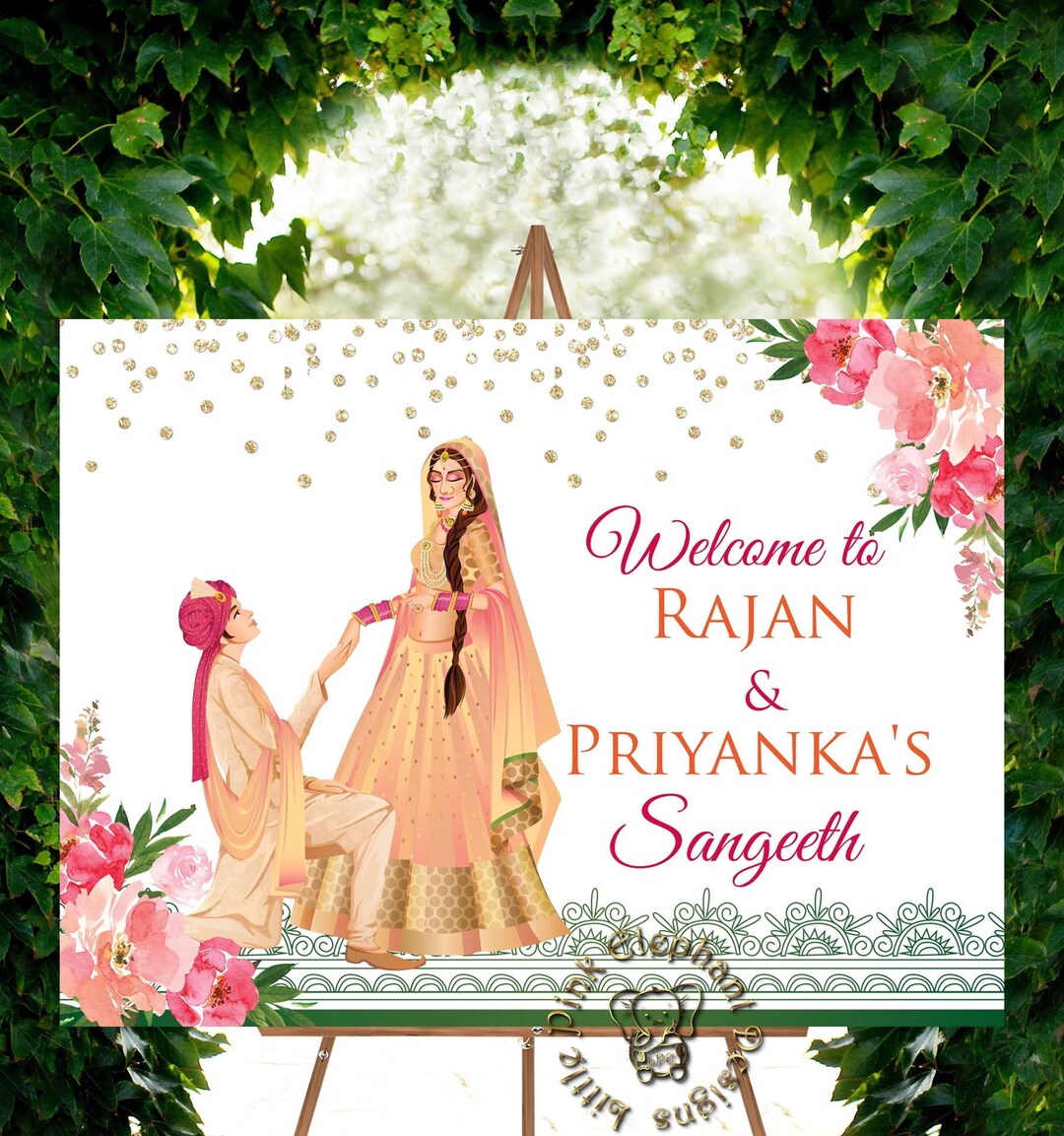 Indian Wedding Decor & Roka Welcome Signs, Rokha Welcome Signs as ...