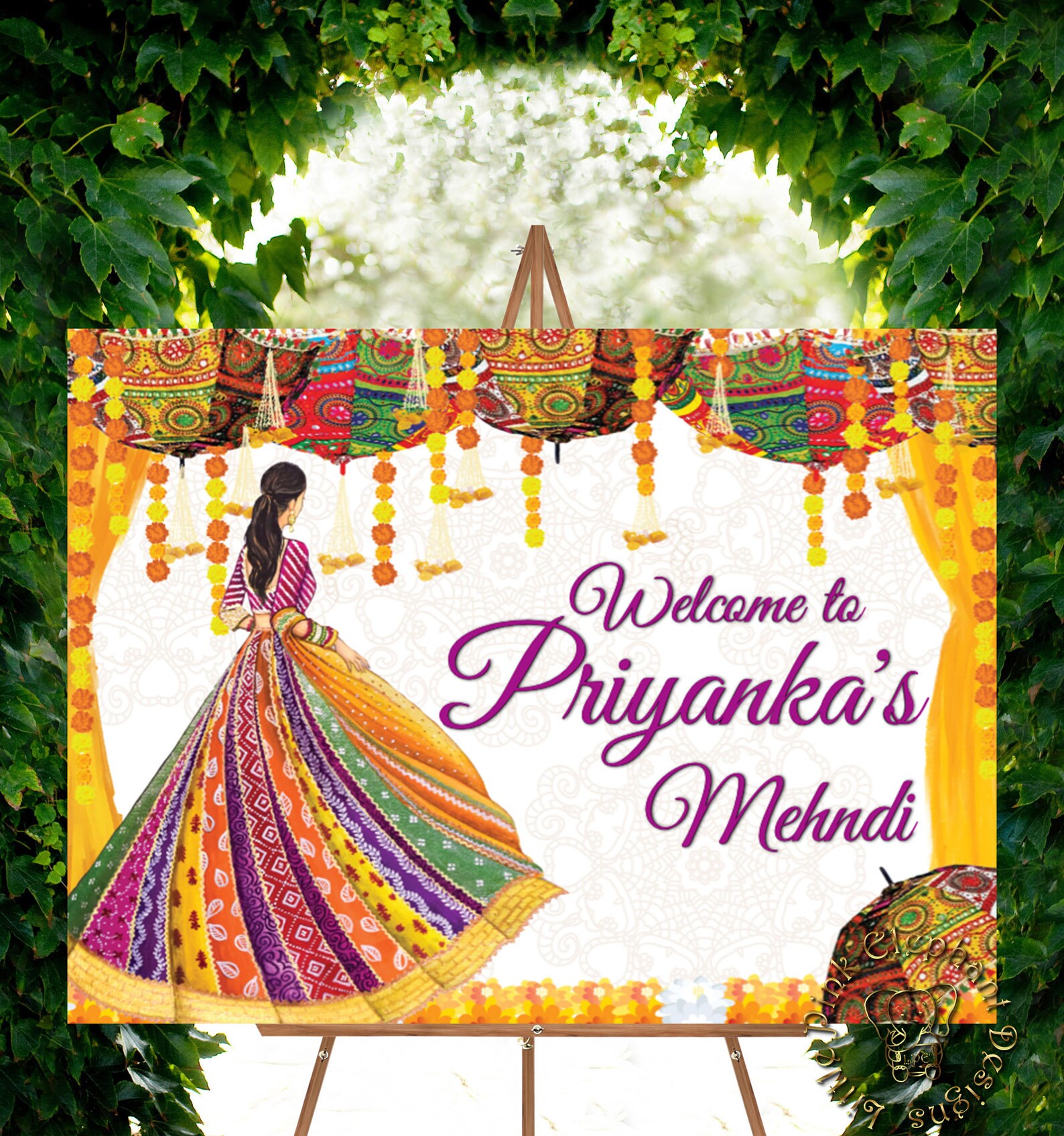 Mehndi Welcome Signs in Posters for Mendhi and Sangeet - Etsy