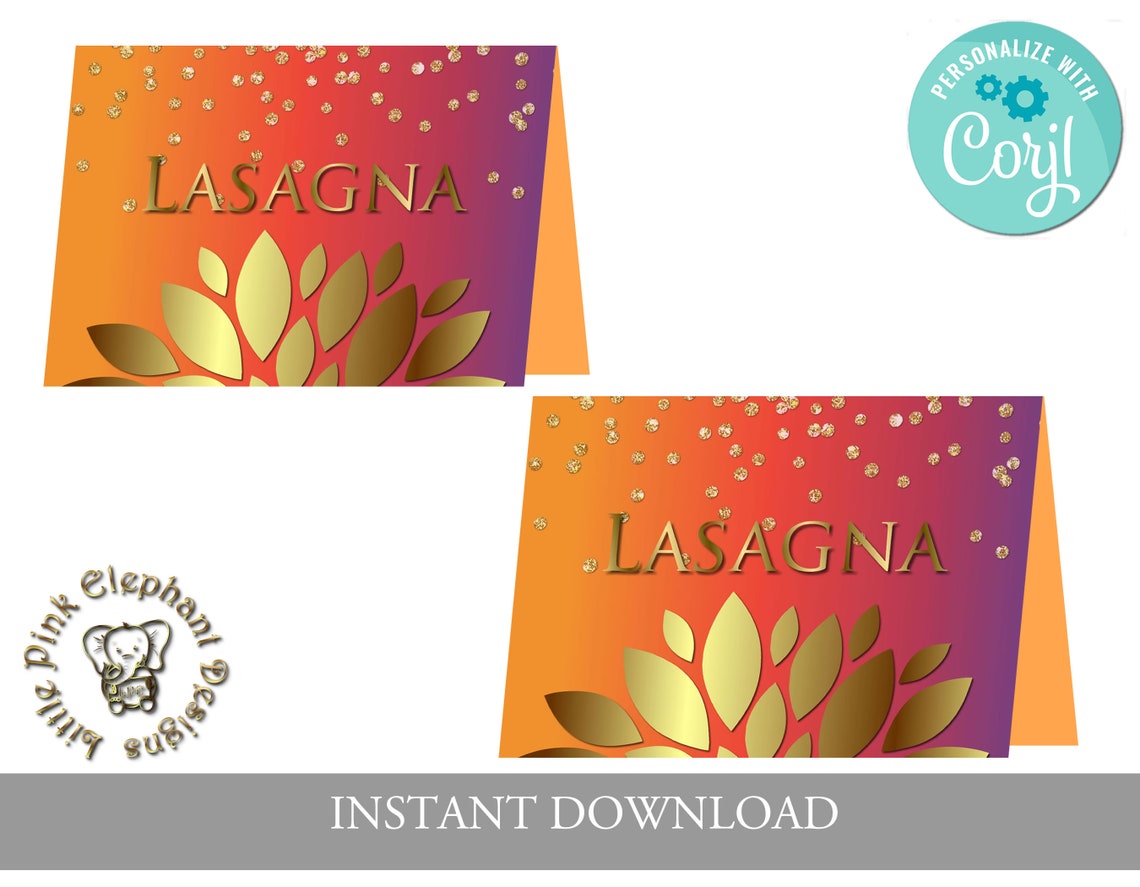 Indian Food Tent Card as Hindu Wedding Food Labels Indian - Etsy