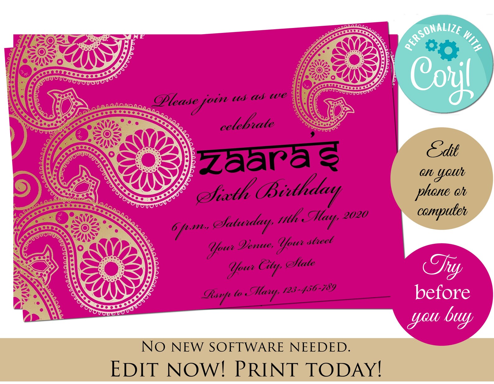Indian Birthday Invitations as India Theme Invites Bollywood - Etsy