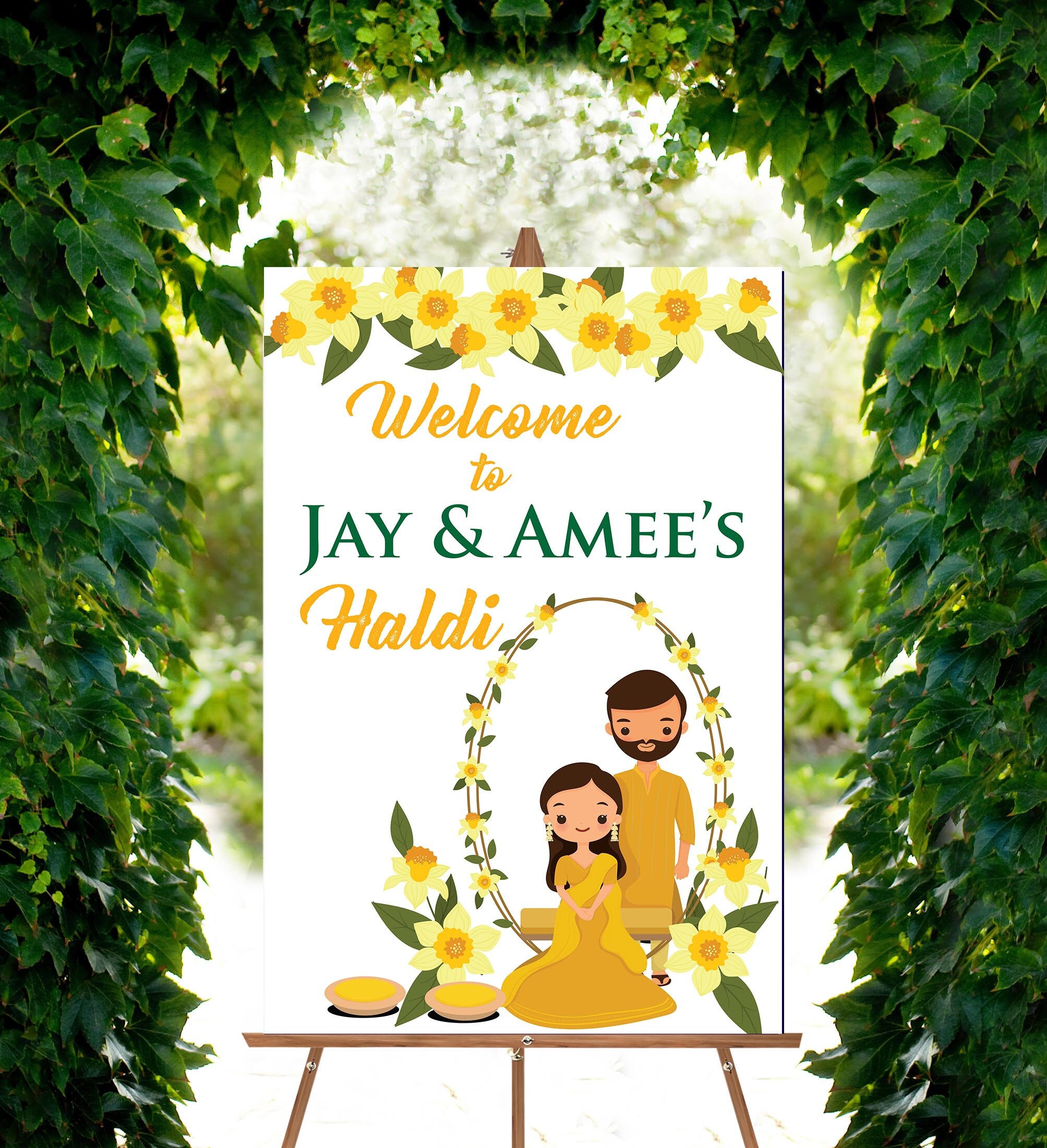 Welcome Haldi signs Haldi ceremony Signs for Gaye Holud signs Indian ...