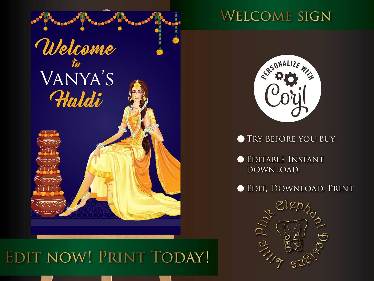 Haldi Sign Haldi Welcome Sign Digital Sign Mehindi Sign Gaye Holud Sign ...