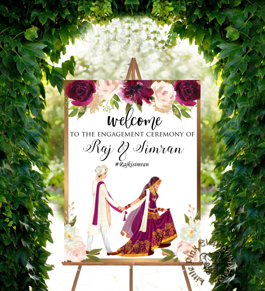 Indian Wedding Welcome Signs in Desi Wedding Signs, Hindu Welcome Board ...
