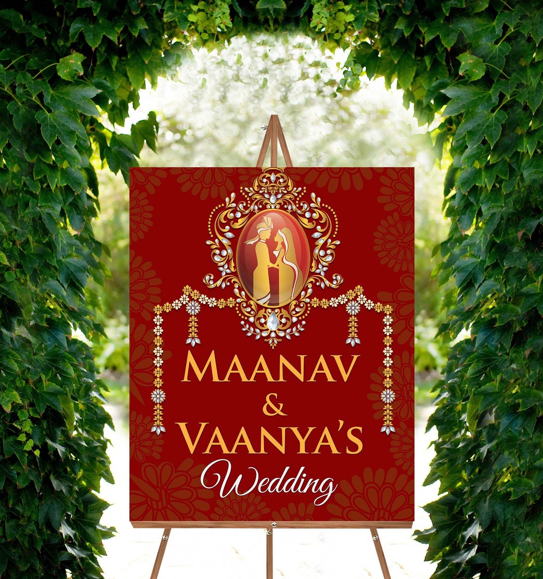 Indian Wedding Welcome Signages as Hindu Wedding Posters, Desi Wedding ...