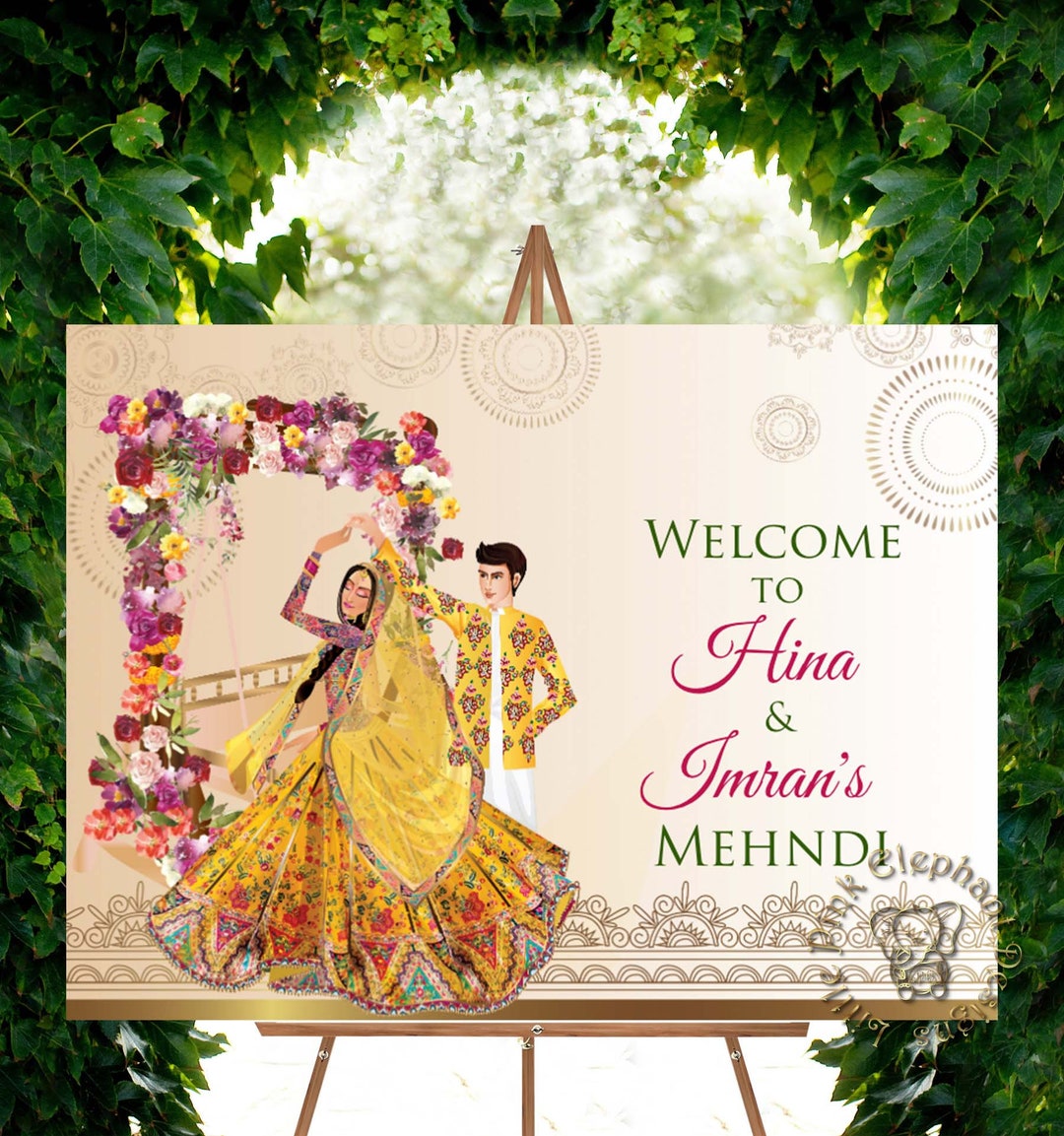 Mehndi Sign as Mehndi Poster, Mehndi Decor Sign, Mendhi Signs as Mehndi ...