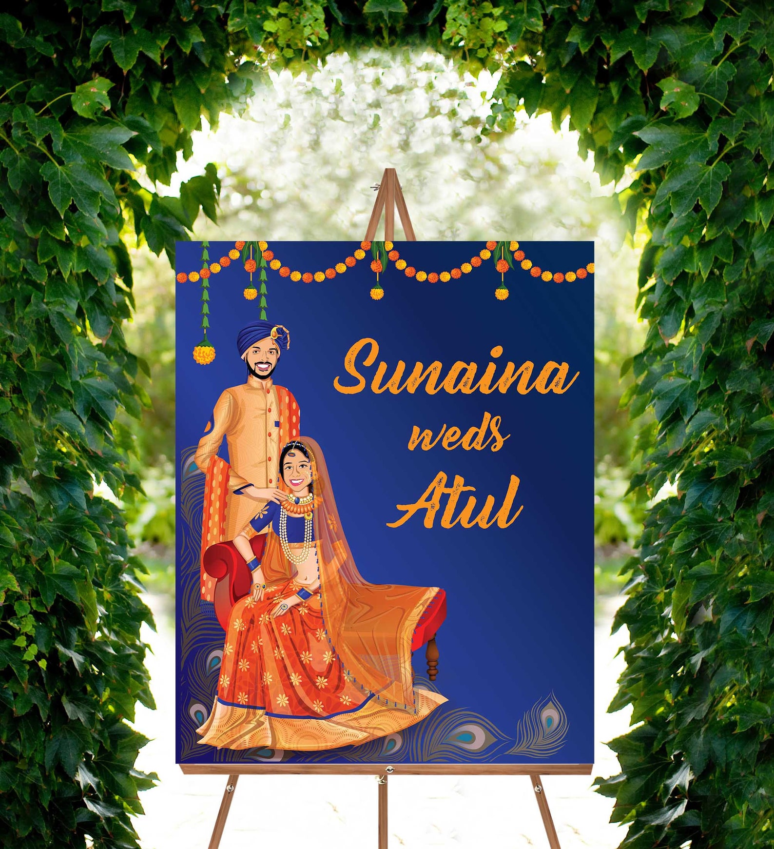 Caricature Portrait Wedding Sign as Wedding Portrait Illustrations ...