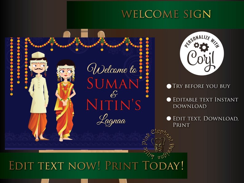Marathi Welcome Sign as Marathi Wedding Welcome Sign, Hindu Wedding ...