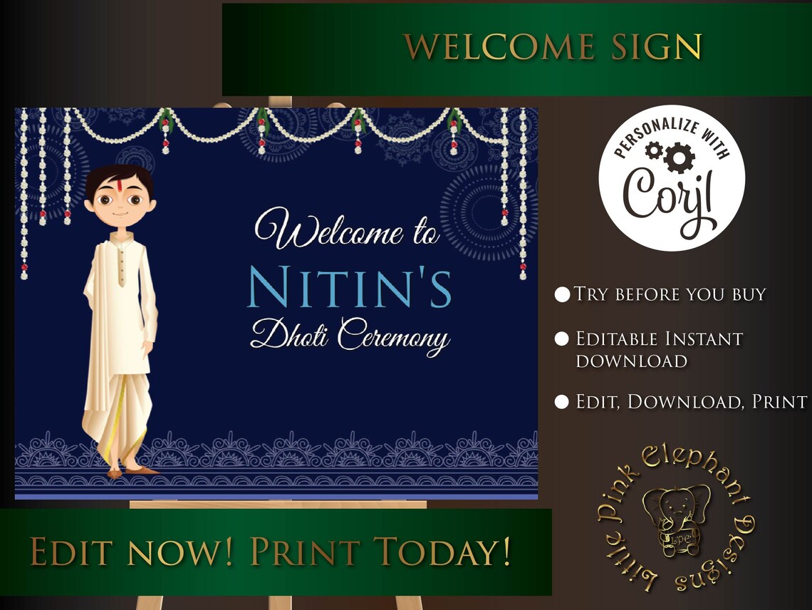 Buy Dhoti Ceremony Welcome Signs as Dothi Ceremony Welcome Boards ...