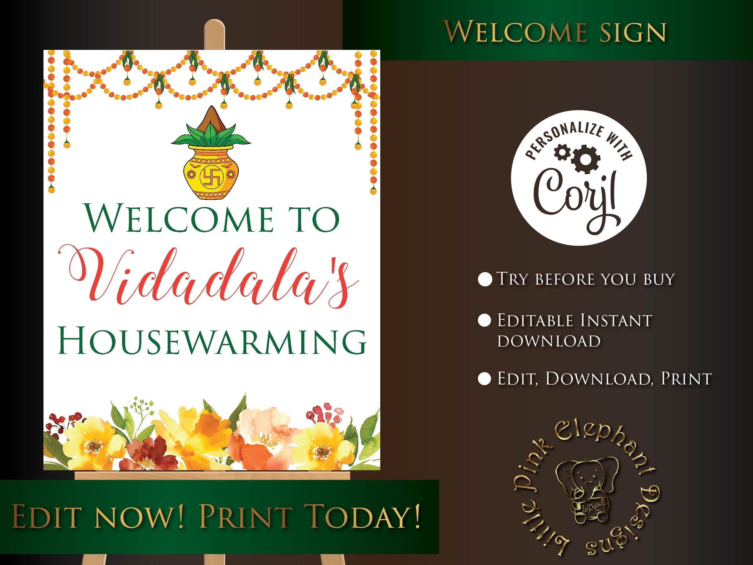 Housewarming Welcome Board as Grihapravesh Welcome Sign House - Etsy ...