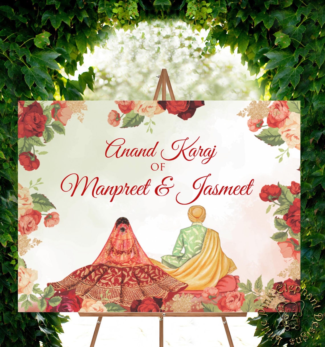 Sikh Wedding Welcome Signs in Anand Karaj Decor Signs Anand - Etsy