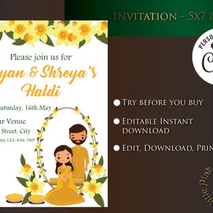 Haldi Invitations in Indian Wedding Invitations, Mayoun Invites & Gaye ...