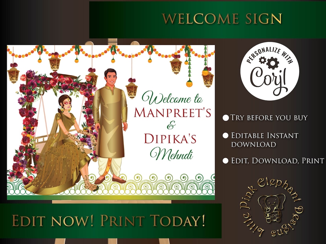 Mehndi Sign as Mehendi Welcome Sign, Mehndi Welcome Sign, Mendhi Sign ...