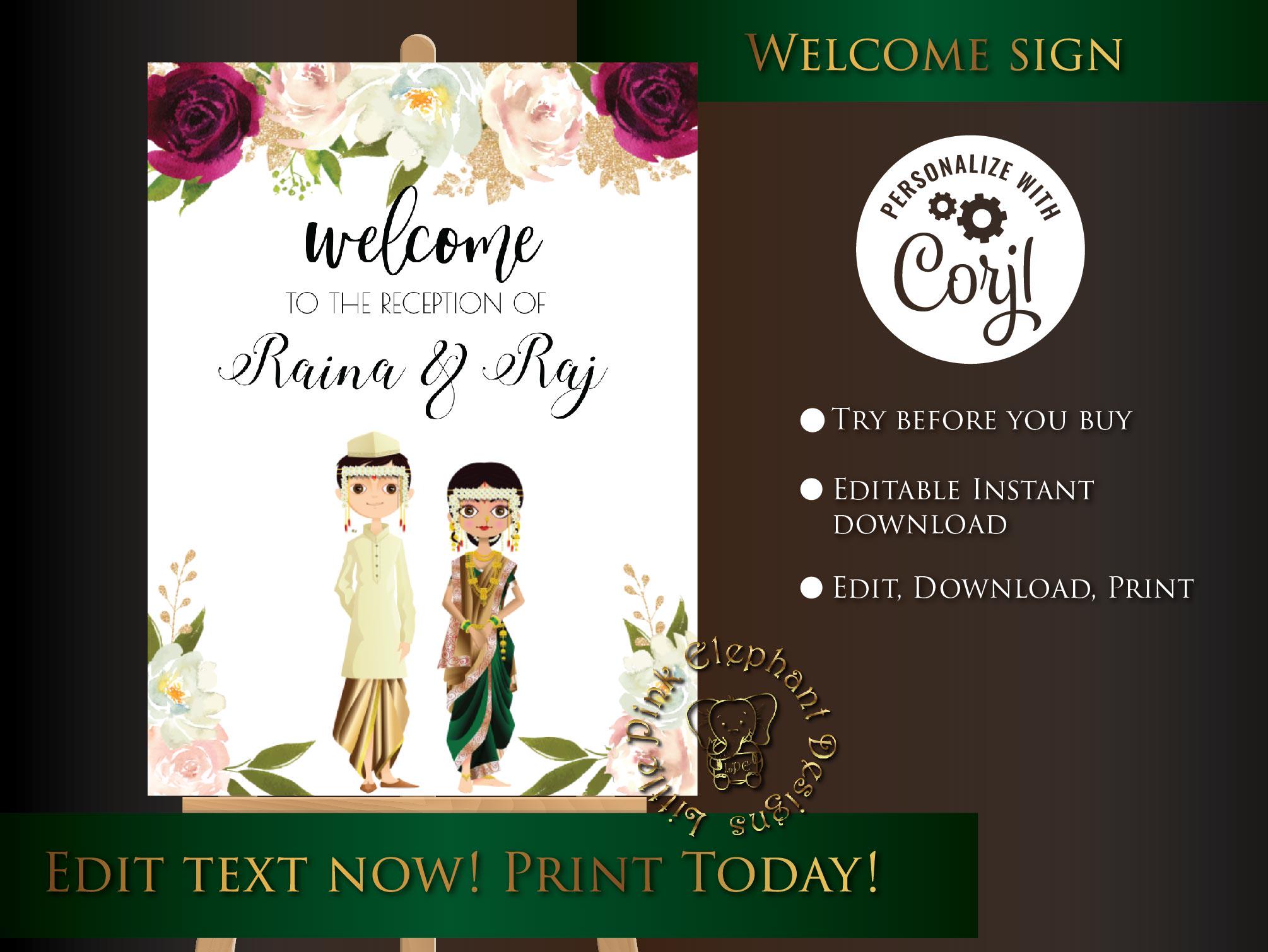 Marathi Welcome Sign as Marathi Wedding Welcome Sign, Hindu Wedding ...