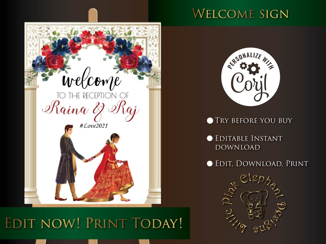 Indian Wedding Signs as Hindu Wedding Sign Indian Wedding - Etsy