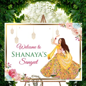 Sangeet Poster in Ladies Sangeet Signs, Sangeet Sign & Sangeet Welcome ...